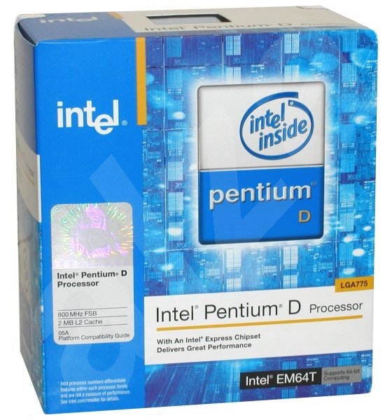Intel Pentium D 820 - 2,80GHz, 800MHz FSB, 2MB cache, socket 775, EM64T ...